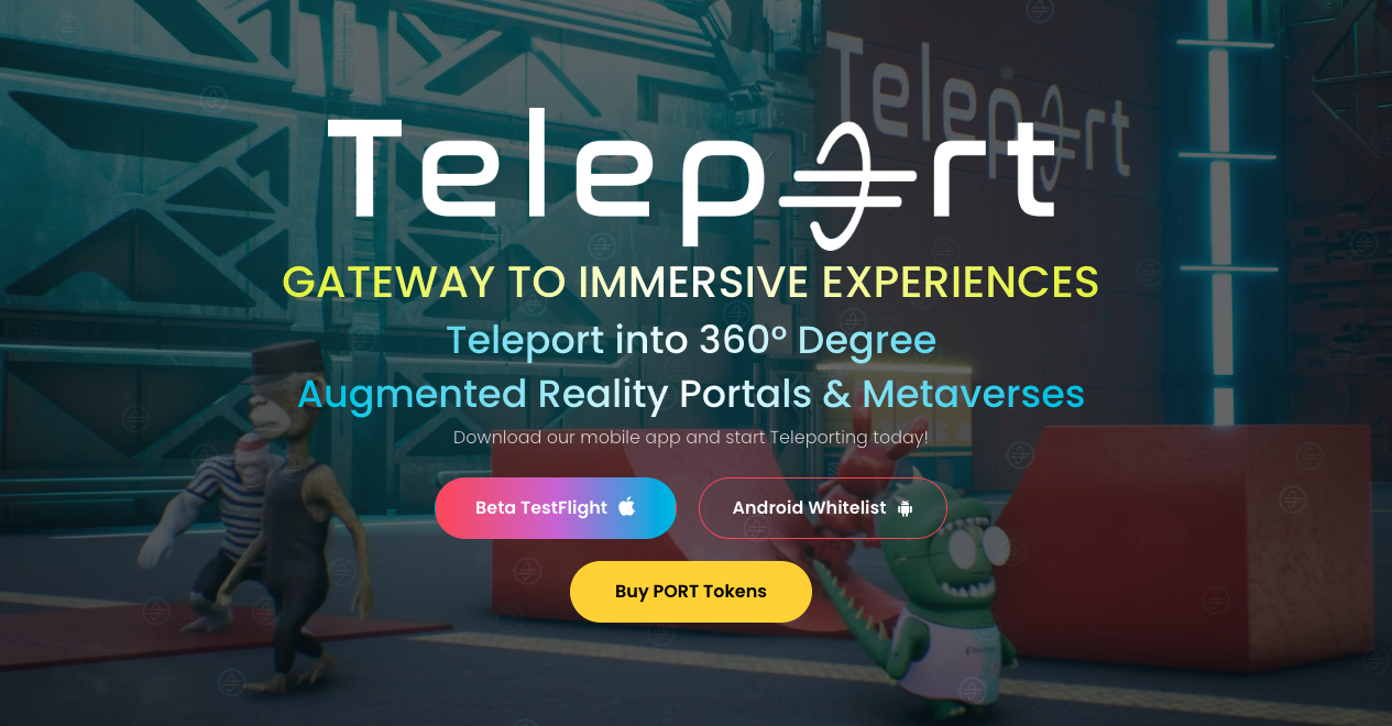 Teleport into 360° NFT Augmented Reality Portals & Metaverses
